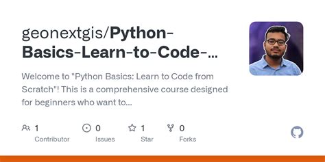 GitHub Geonextgis Python Basics Learn To Code From Scratch Welcome To Python Basics Learn
