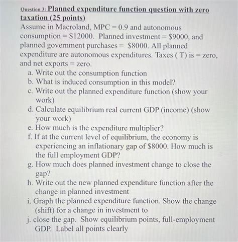 Solved Question 3 Planned Expenditure Function Question