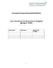Lab Digital Multimeter Measurements Of Voltage And Resistance Docx Foundation