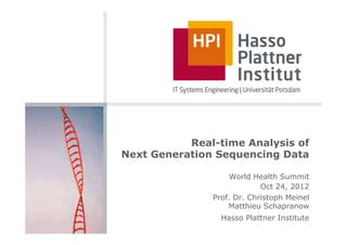Real Time Analysis Of Next Generation Sequencing Data PPT