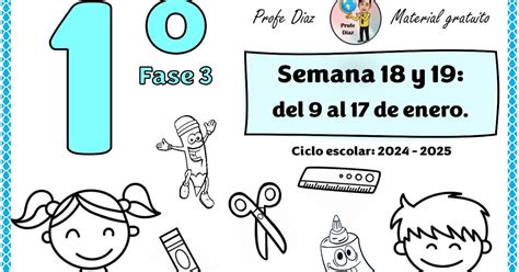 Cuadernillo De Actividades Semana 18 Y 19 Para Primer Grado Fase 3 De