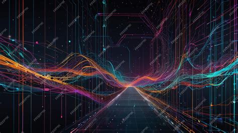 Data Flow Pathways A Cartoon Illustration Of Multiple Pathways Made Of Flowing Lines And