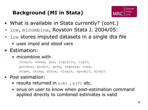 Ppt A New Architecture For Handling Multiply Imputed Data In Stata Powerpoint Presentation