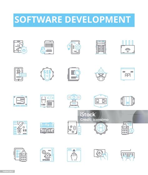 Software Development Vector Line Icons Set Software Development