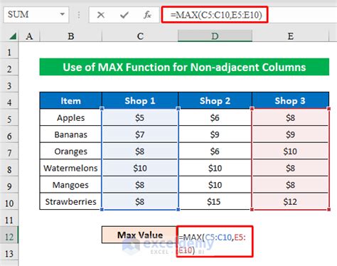 How To Use Excels Max Function 6 Examples