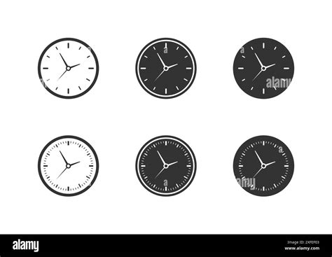 Time Clock Icon Set Watch Collection Vector Illustration Stock Vector