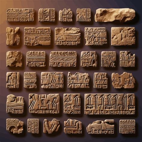 Premium Vector Akkadian Cuneiform Assyrian And Sumerian Writing Premium Vector Akkadian Cuneiform Assyrian And Sumerian Writing