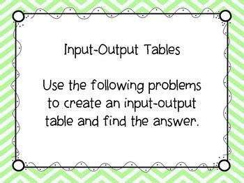 Creating Input Output Tables By Dara Bee Teachers Pay Teachers