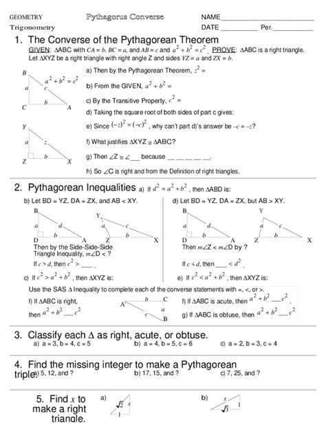 fillable online converse of pythagoras theorem proof and examples fax
