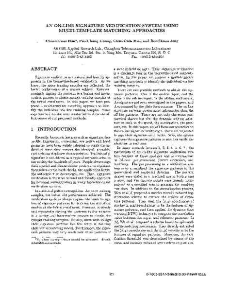 Pdf Multi Template Signature Verification System