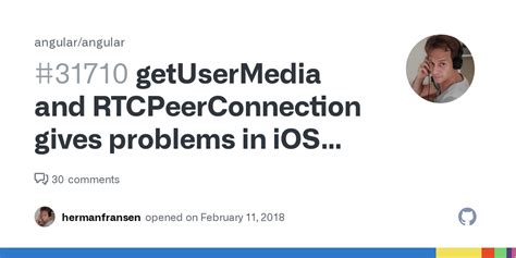 getusermedia and rtcpeerconnection gives problems in ios 11 2 5 on