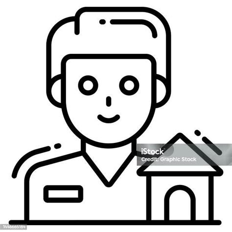 부동산 딜러 트렌디 아이콘 흰색 배경에 격리된 선 스타일 웹 사이트 디자인 로고 앱 Ui에 대한 기호입니다 0명에 대한 스톡 벡터 아트 및 기타 이미지 Istock