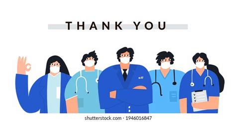 Thank You Healthcare Professionals Banner Template Stock Vector