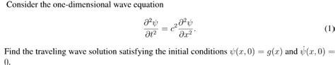 Solved Answer Me Fast ﻿consider The One Dimensional Wave
