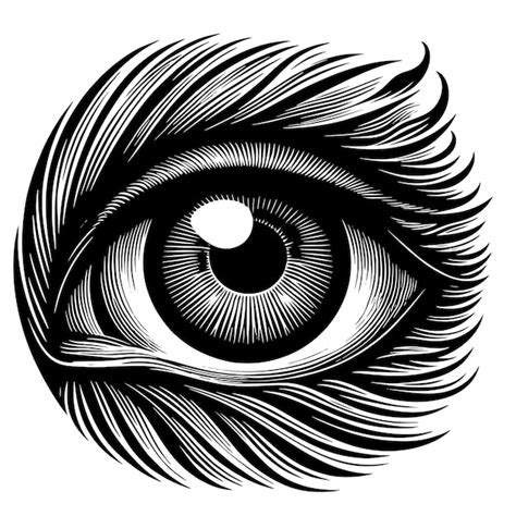 Premium Vector A Drawing Of A Peacock Eye With A Large Eye And A Large Eye