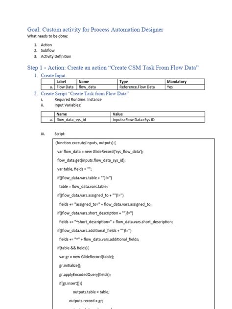 Flow Designer Writeup Pdf Inputoutput Automation