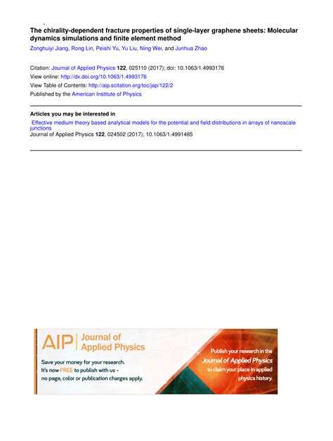 Pdf The Chirality Dependent Fracture Properties Of Single Layer