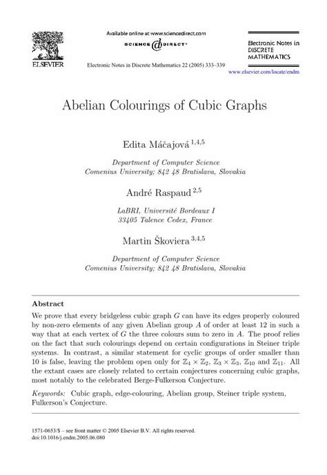 Pdf Abelian Colourings Of Cubic Graphs Dokumen Tips