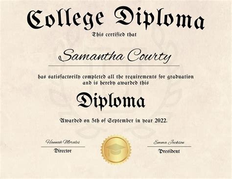 Blank Diploma Printable