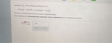 Solved Calculate ΔGrn for the following reaction at C Chegg