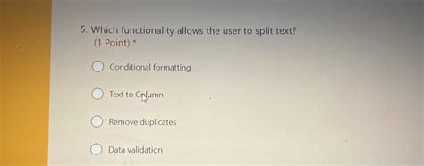 Solved Which Functionality Allows The User To Split Text1