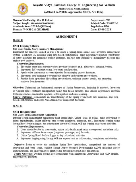 Mid 1 Assignment Pdf Spring Framework Programming Paradigms