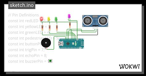 Traffic Light Using Arduino Nano Wokwi Esp32 Stm32 Arduino Simulator