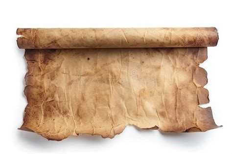 Ancient Scroll On White Background Mysterious Historical Artifact