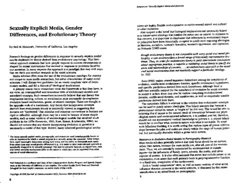 Pdf Sexually Explicit Media Gender Differences And Evolutionary Theory