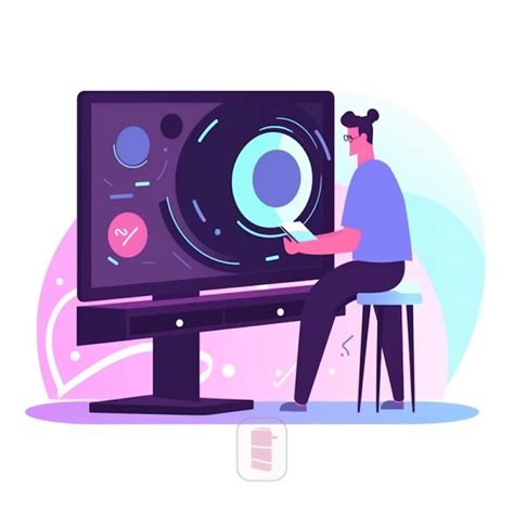 Premium Ai Image A Man Sitting At A Desk With A Magnifying Glass On His Computer Screen