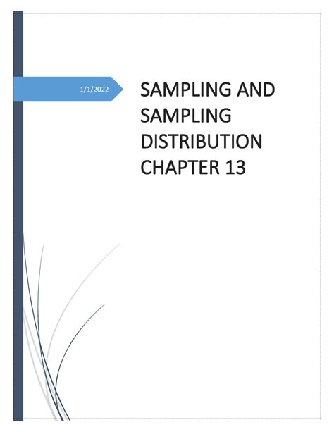 chapter 13 notes by abdul ahad 1 1 sampling and sampling distribution chapter 1 3 sample