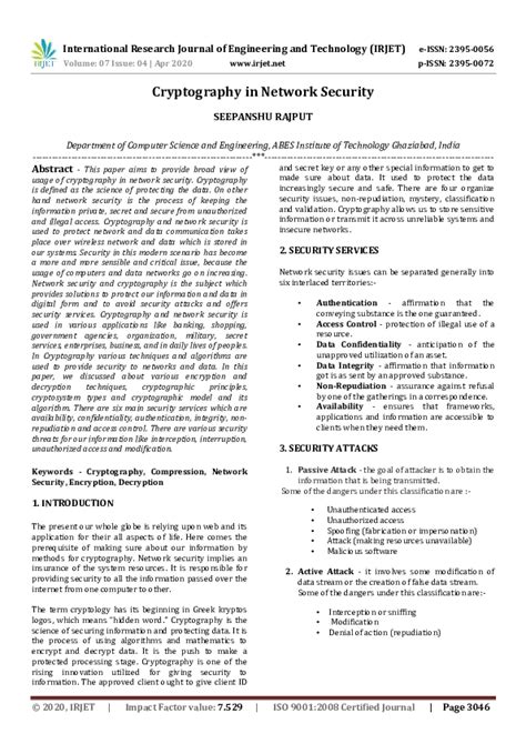 pdf irjet cryptography in network security