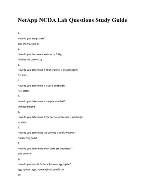 Netapp Ncda Lab Questions Pdf Telecommunications Computing