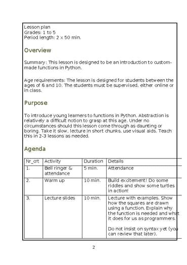 Python With Turtles Coding Lesson Plan Elementary Middle School U8