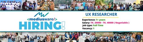 Mediusware Ltd On Linkedin Mediusware Ltd Is Hiring “ux Researcher” 𝐂𝐨𝐦𝐩𝐚𝐧𝐲 𝐓𝐲𝐩𝐞 …