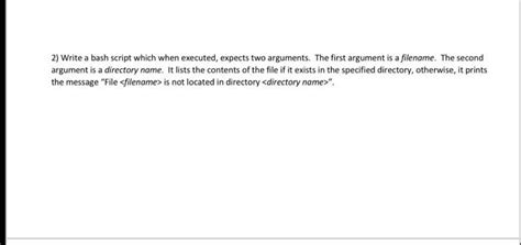 Solved 2 Write A Bash Script Which When Executed Expects