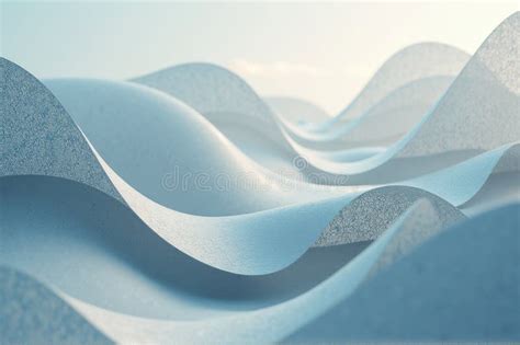 Abstract Wave Patterns In Soft Blue Tones Creating A Serene Landscape