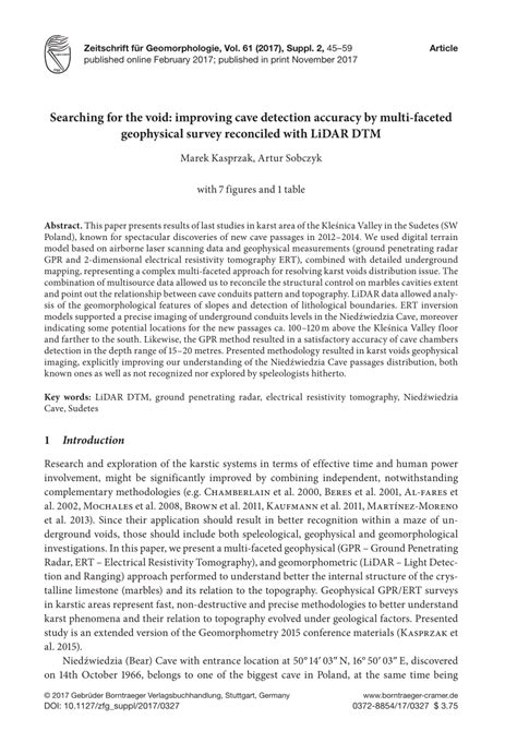 Pdf Searching For The Void Improving Cave Detection Accuracy By