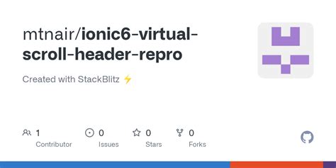 GitHub Mtnair Ionic6 Virtual Scroll Header Repro Created With