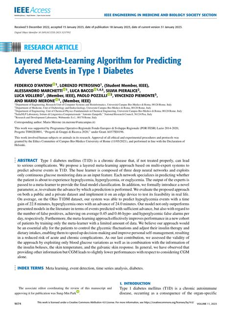 Pdf Layered Meta Learning Algorithm For Predicting Adverse Events In Type 1 Diabetes