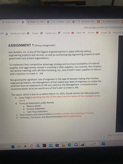 Solved Assignment 1 Group Assignment Xcel Builders Inc