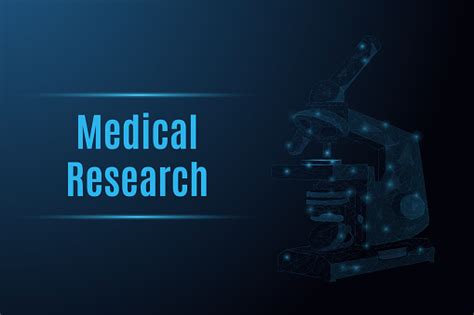 진한 파란색 배경에 고립 된 별 선 점 삼각형으로 만든 미래빛나는 낮은 다각형 광 현미경 의학 연구 개념 현대 와이어 프레임 벡터 그림입니다 3차원 형태에 대한 스톡 벡터