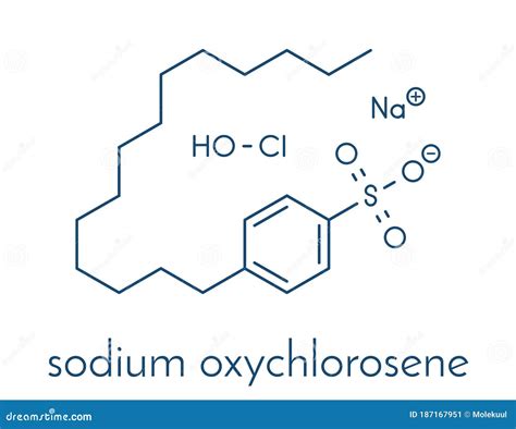 Sodium Oxychlorosene Antiseptic Molecule Skeletal Formula Chemical Structure Vector