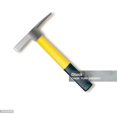 현실적인 석공은 유리 섬유 손잡이로 망치질합니다 벡터 산업 노동자 도구 수리 계약 및 자물쇠 작업을위한 장비 벡터 가사 집안일에 대한 스톡 벡터 아트 및 기타 이미지