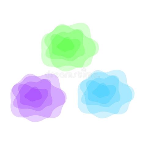 Abstract Color Blobs Layered Translucent Shapes Green Blue Purple
