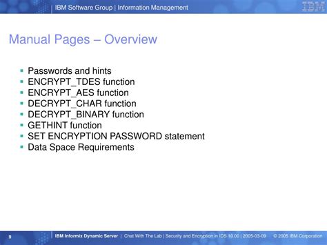 ppt ibm informix dynamic server 10 00 security and column level encryption powerpoint