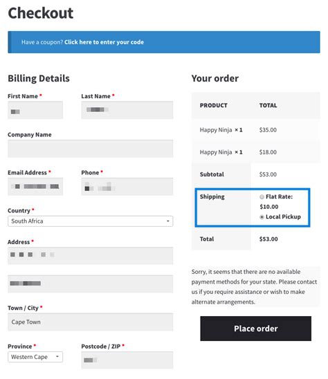 Local Pickup WooCommerce