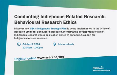 Conducting Indigenous Related Research Behavioural Research Ethics Considerations Vch