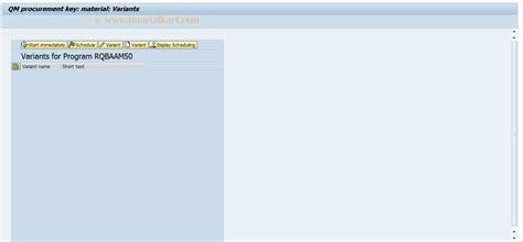 QI SAP Tcode Job Planning For QM Procurement Keys
