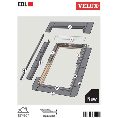 Velux Edl Mk08 Single Slate Flashing 78cm X 140cm Sunlux Roof Windows
